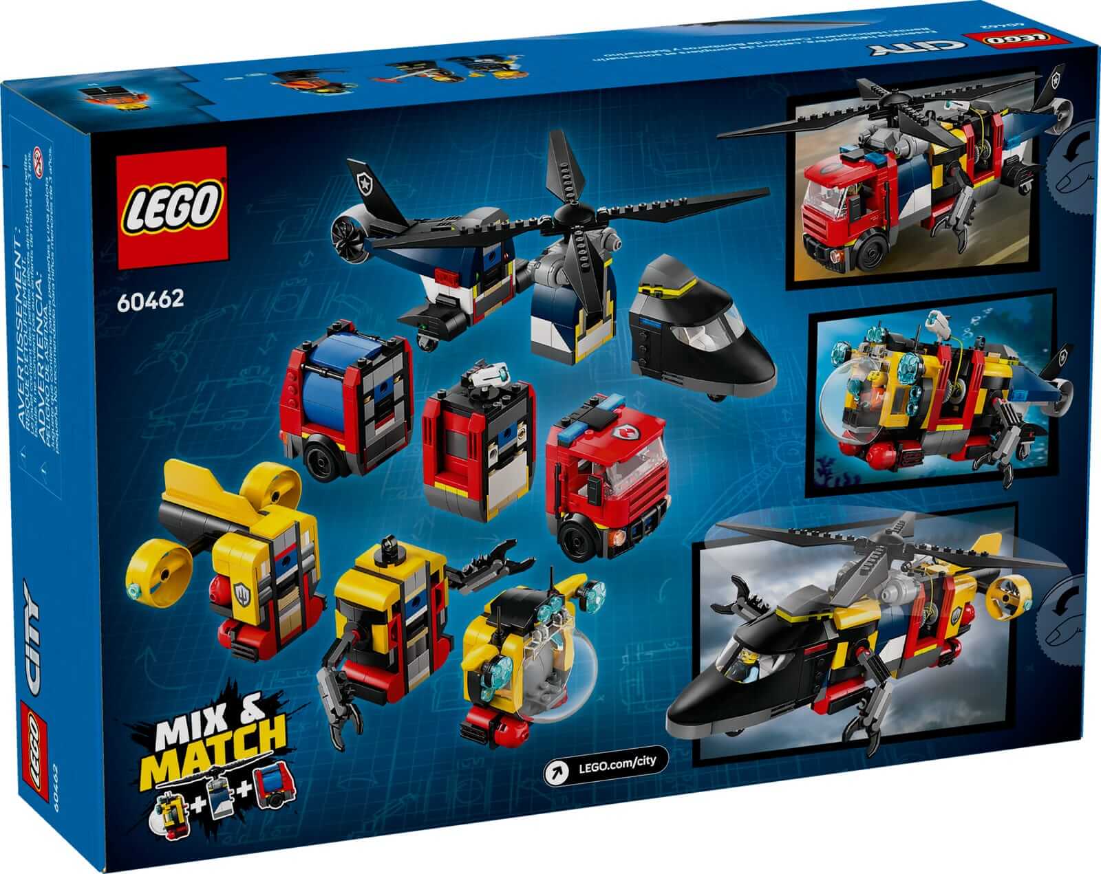 LEGO City 60462 Helicopter, Fire Truck & Submarine Remix – Imagine If