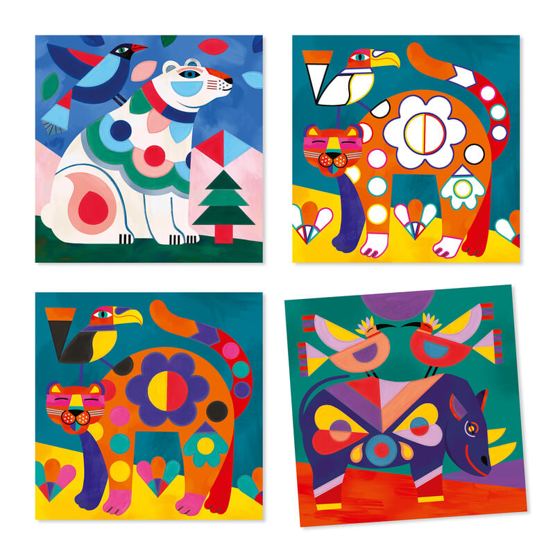 Djeco DJ9658 Fanciful Bestiary Cards to Paint 4pk – Imagine If