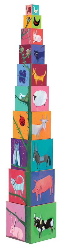 Djeco DJ8505 10 Animal Stacking Cubes – Imagine If