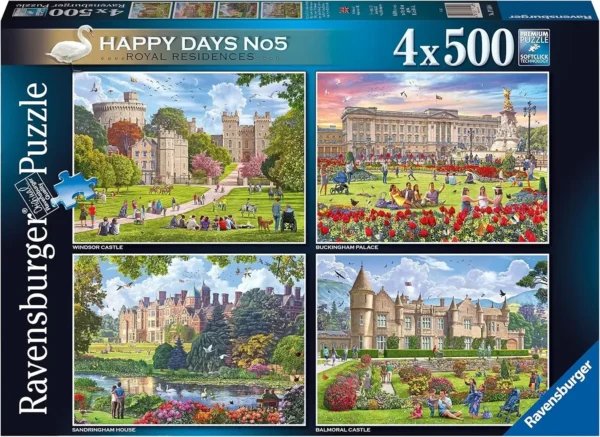Ravensburger Happy Days No 4 Royal Residences 4 x 500pc – Imagine If