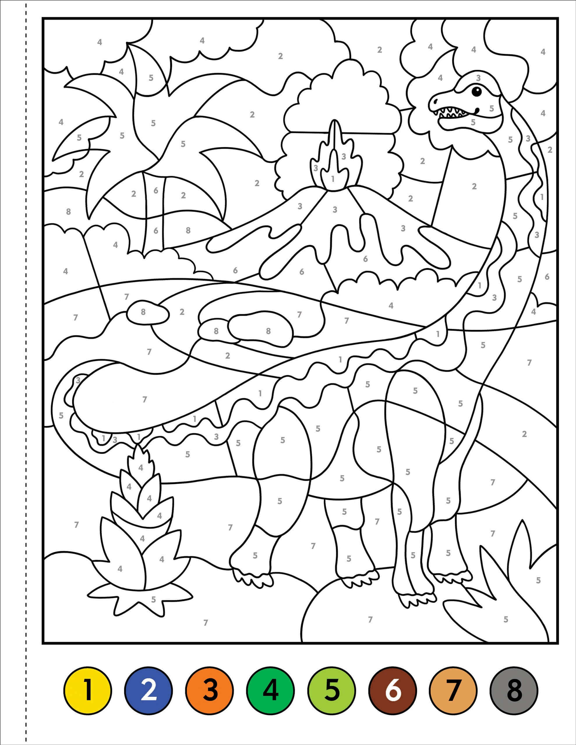 Colour By Numbers Dinosaur – Imagine If